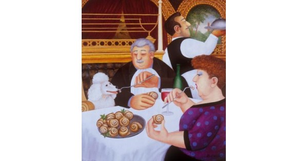 Beryl Cook - Dining in Paris