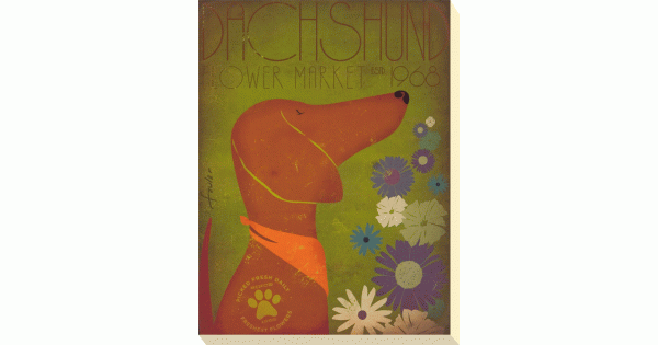 Stephen Fowler - Blooming Dogs III Canvas Print